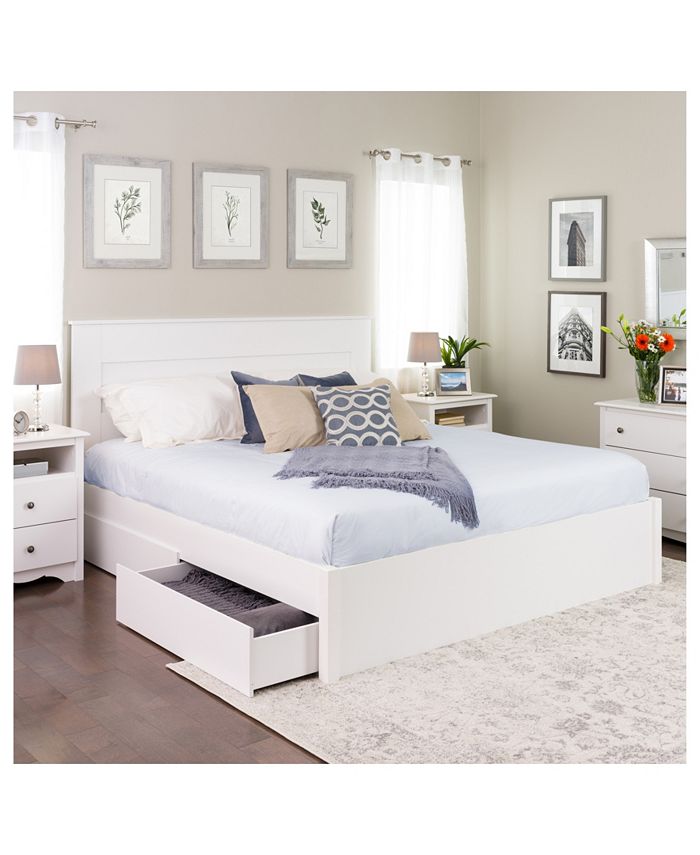 Prepac King Select 4-Post Platform Bed with 2 Drawers - Macy's