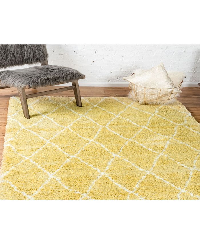 Bayshore Home Fazil Shag Faz3 Yellow 8' x 10' Area Rug - Macy's