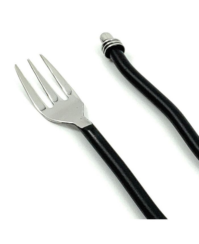 Vibhsa Appetizer Black Twisted Handle Forks - Set of 6 - Macy's
