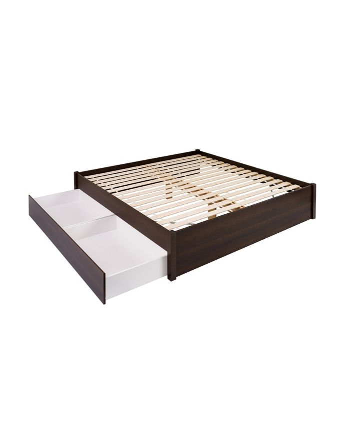 Prepac King Select 4-Post Platform Bed with 2 Drawers - Macy's
