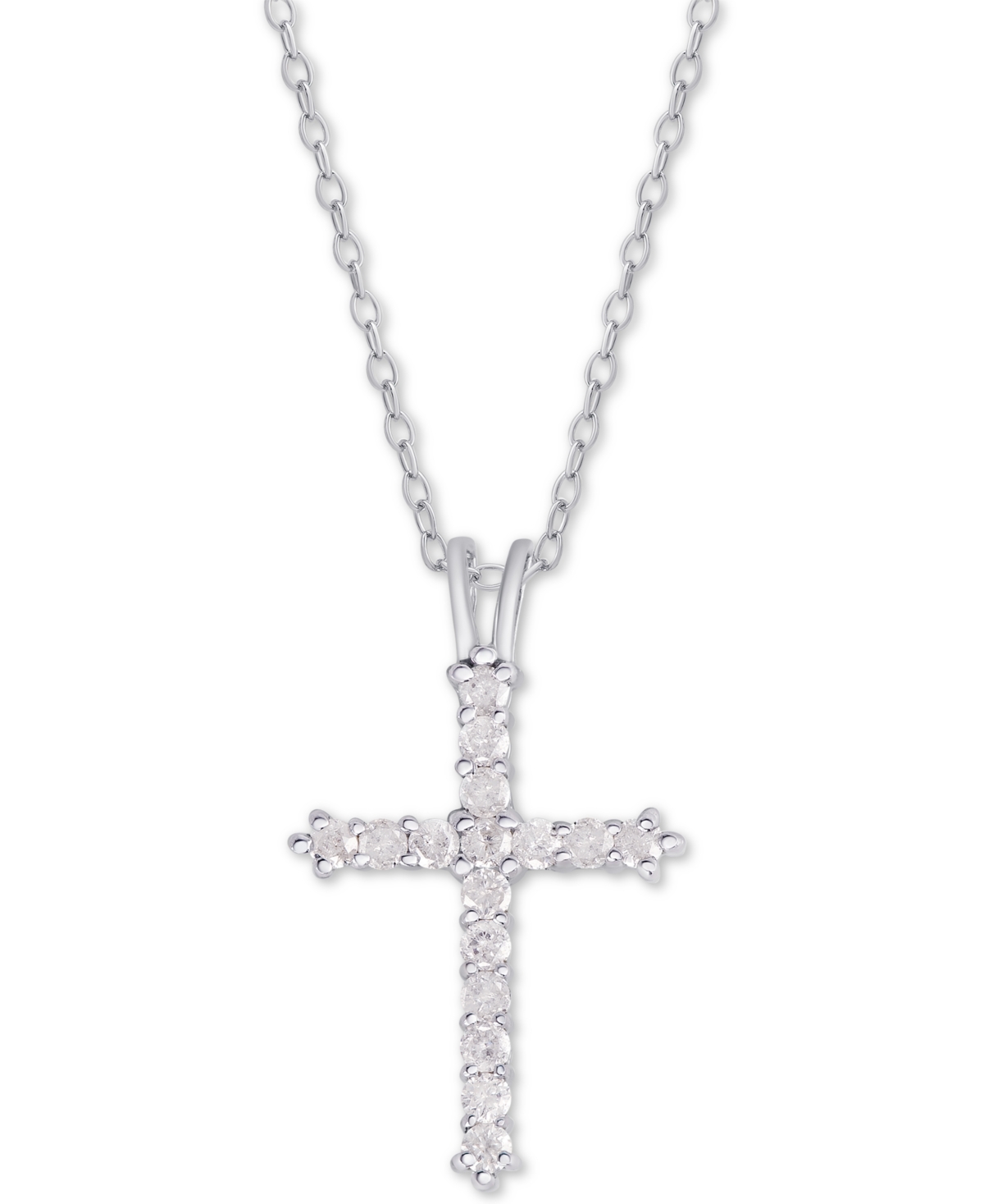 Click here for Diamond Cross Pendant Necklace (1/2 ct. t.w.) in S... prices