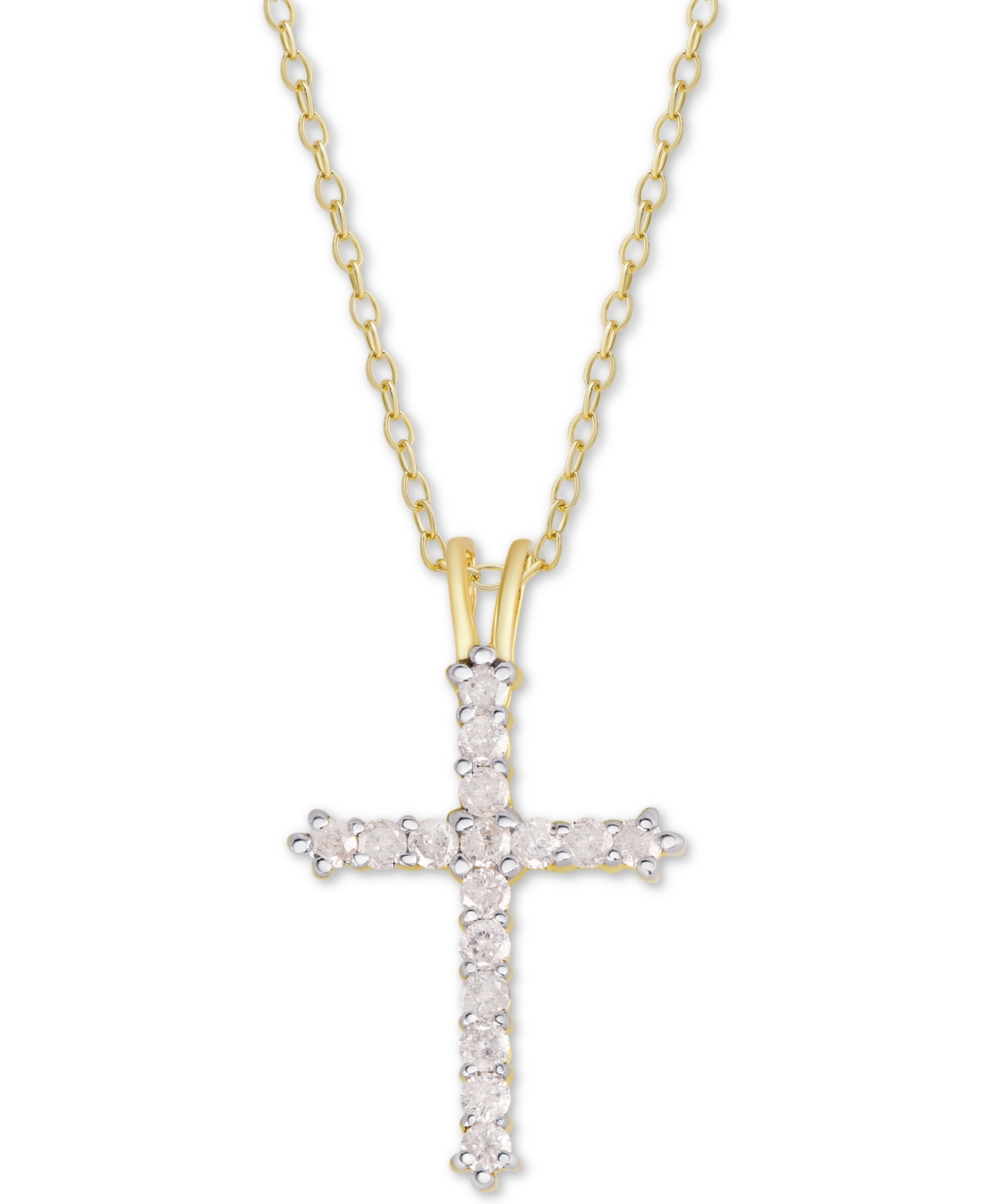 Click here for Diamond Cross Pendant Necklace (1/2 ct. t.w.) in S... prices