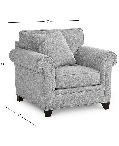 Furniture Banhart 41" Fabric Arm Chair, Created for Macy's & Reviews ...