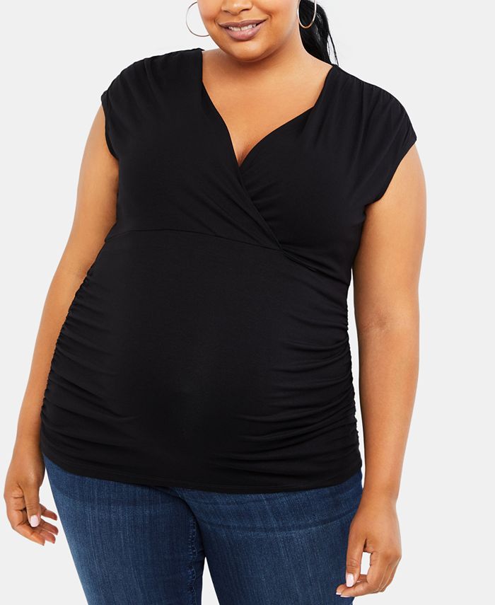 Motherhood Maternity Plus Size Ruched Top - Macy's