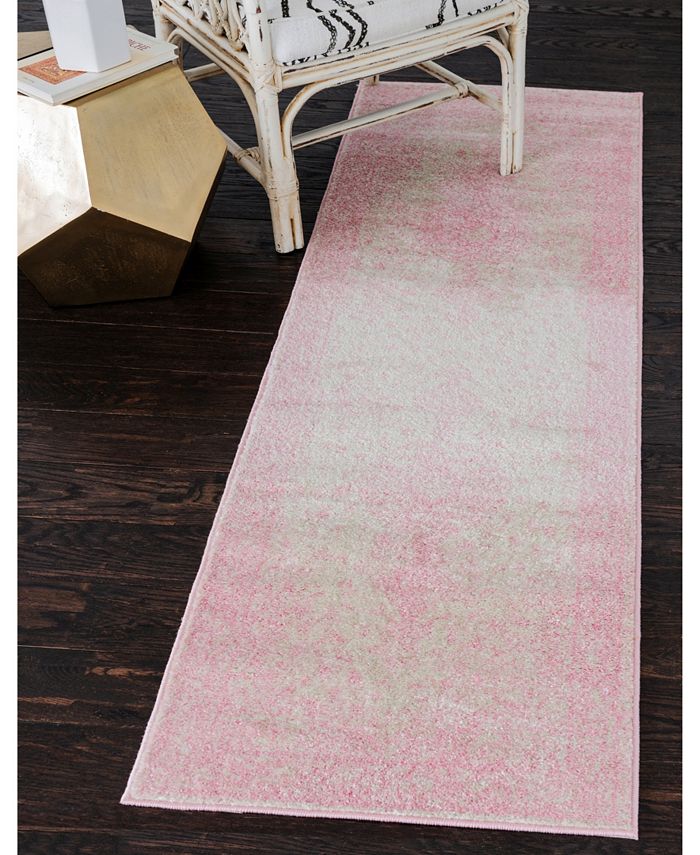Bayshore Home Mobley Mob1 Pink 2' x 6' 7" Runner Area Rug - Macy's