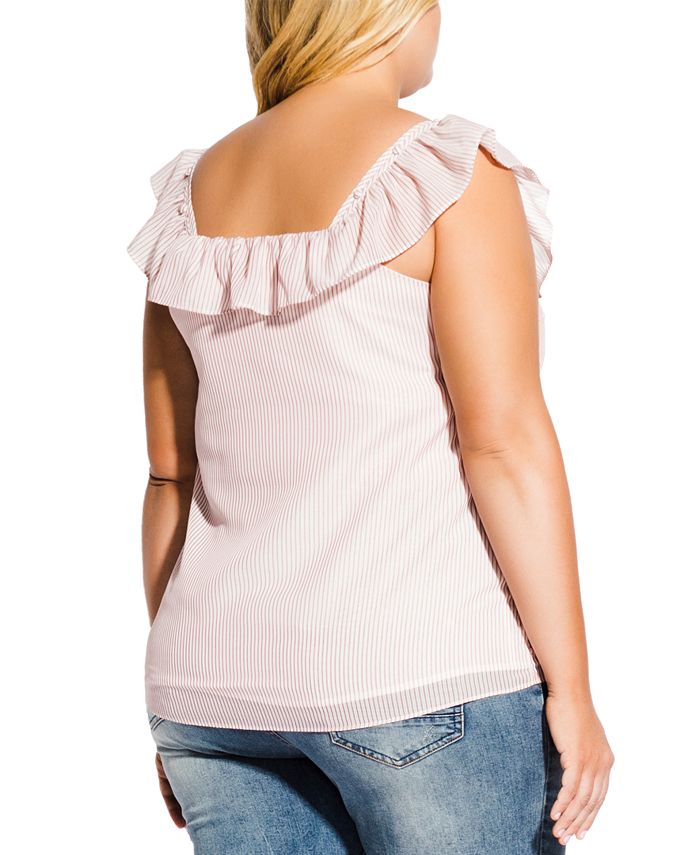 City Chic Trendy Plus Size Ruffled Top - Macy's