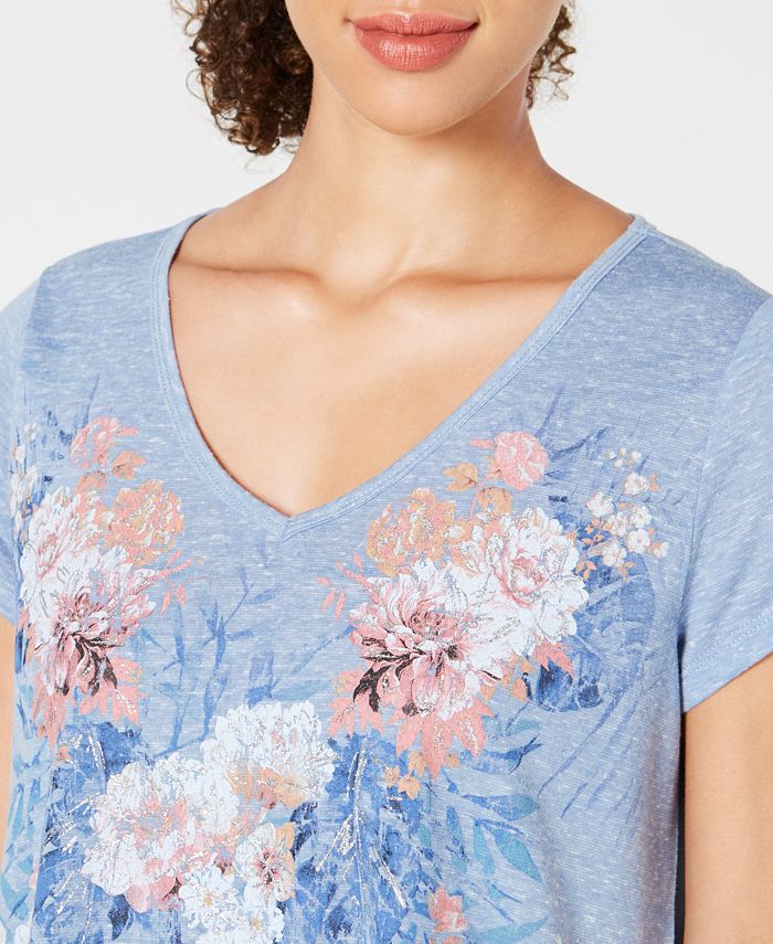 Style & Co Petite Graphic-Print Top, Created for Macy's - Macy's