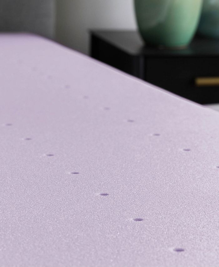Lucid 3" Ventilated Lavender Memory Foam Mattress Topper, Queen - Macy's