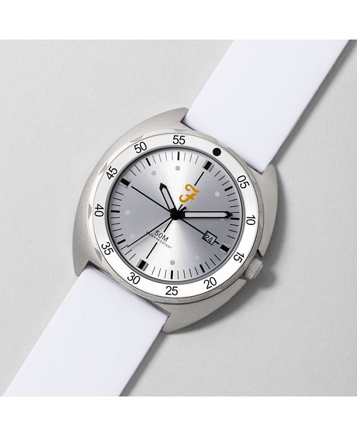 Farah Men's the Sport Collection White Silicone Strap Watch 43mm - Macy's