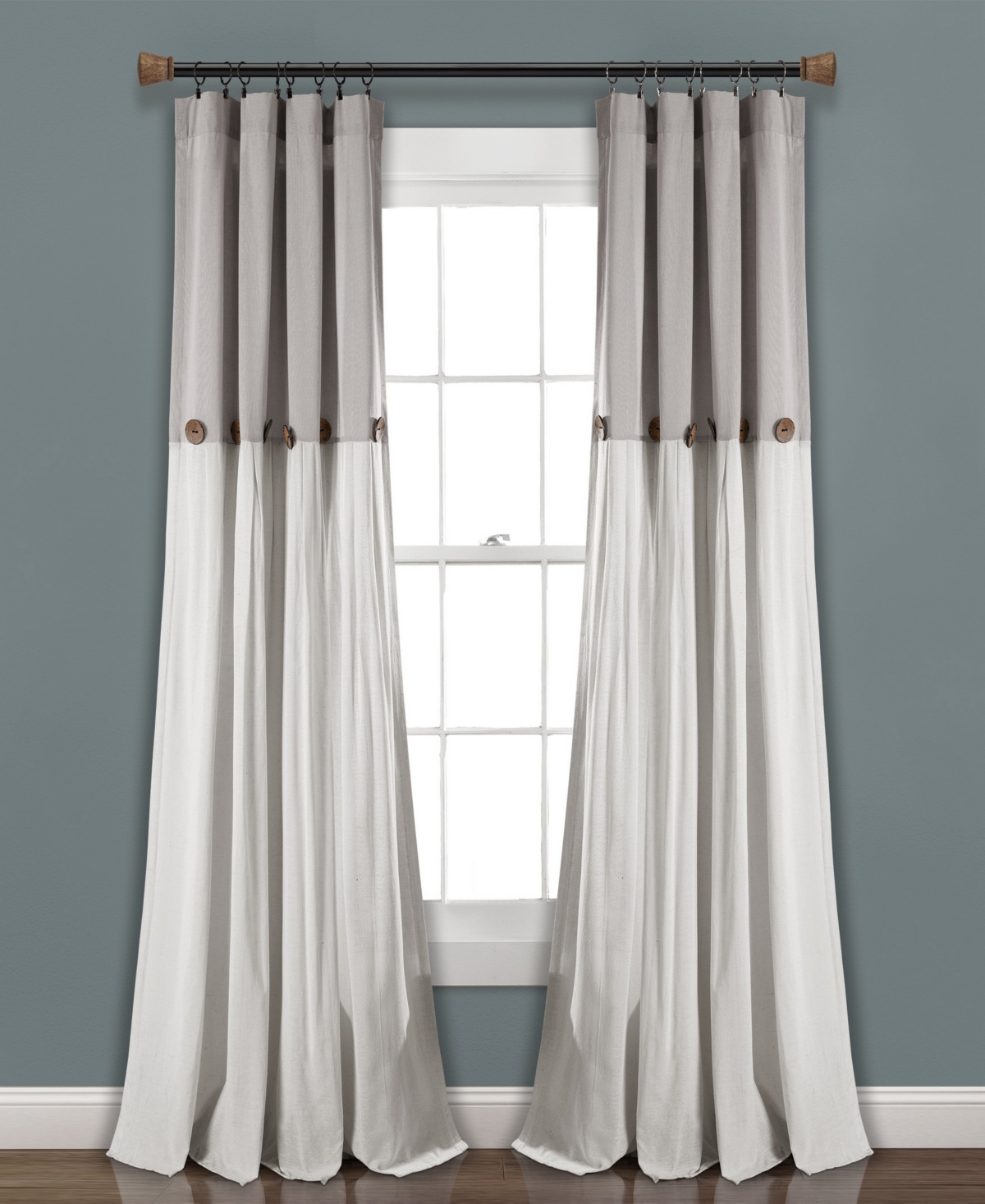 Click here for Lush Decor Linen Button Window Curtain Panels - Wh... prices