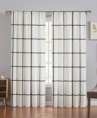 Truly Soft Kurt Windowpane Window Curtain, 50"x84" - Macy's