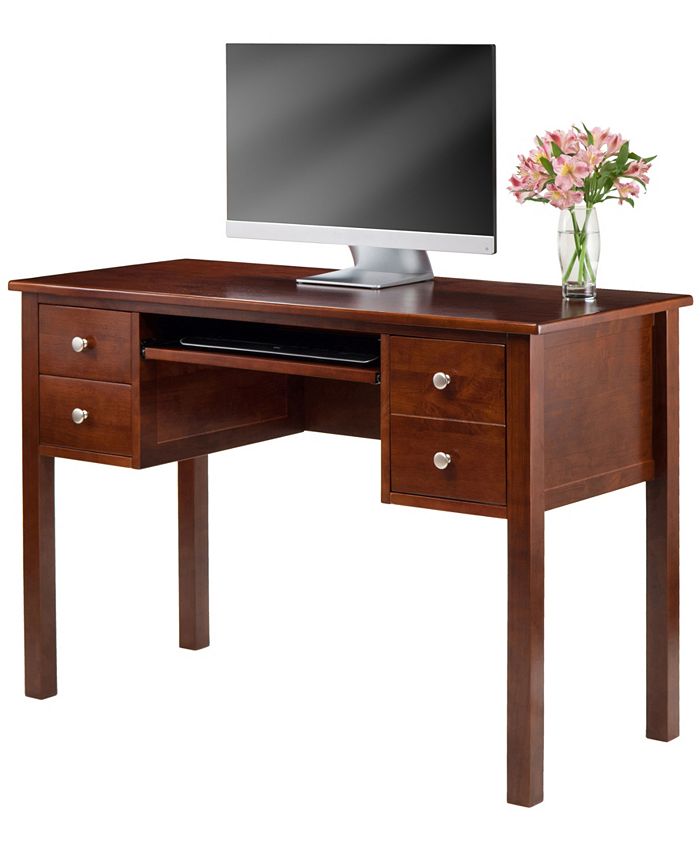 Winsome Emmett Writing Desk with Pull Out Keyboard and Two Drawers - Macy's