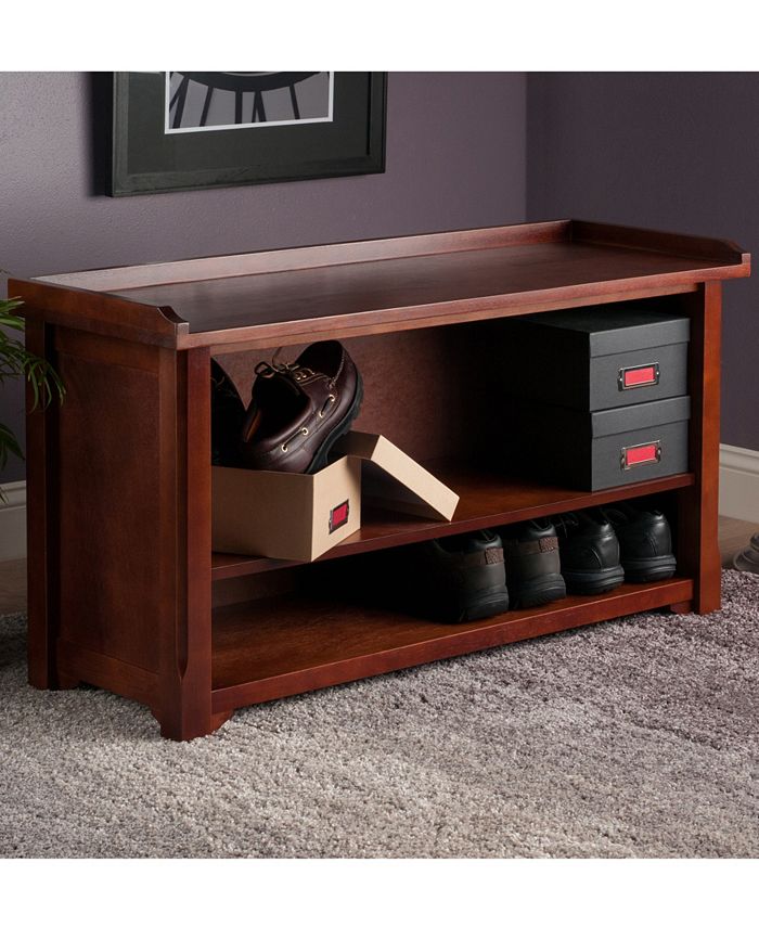 Winsome Milan Bench with Storage Shelf - Macy's