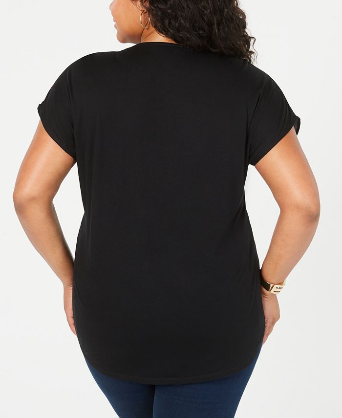 INC International Concepts INC Plus Size Mixed-Media Top, Created for ...