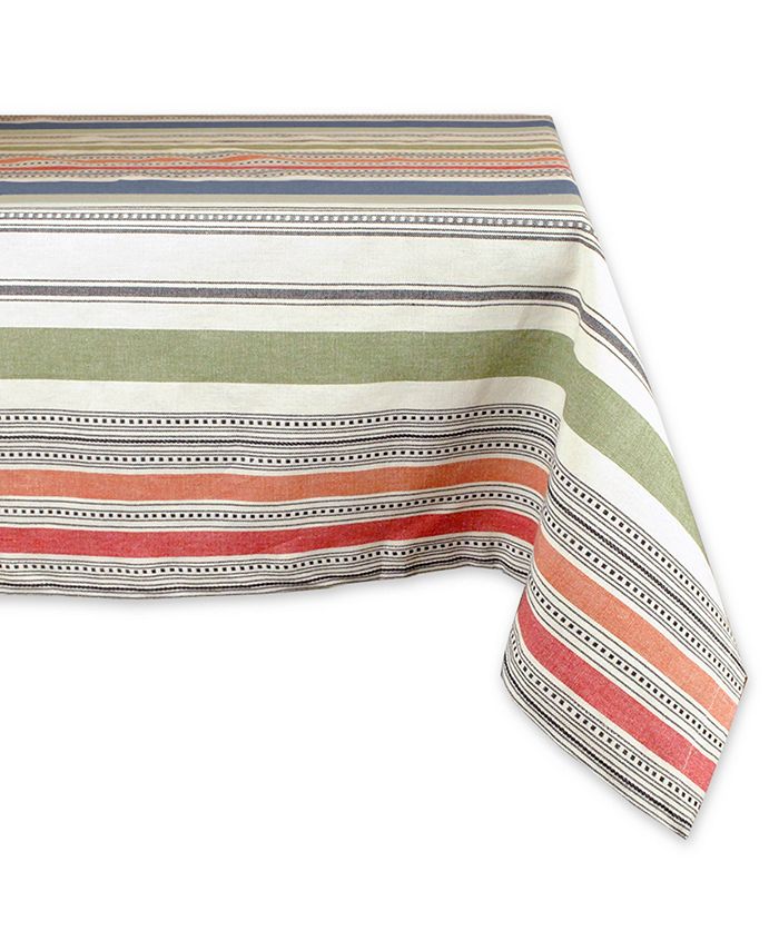 Design Imports Warm Stripe Tablecloth 60" x 84" - Macy's