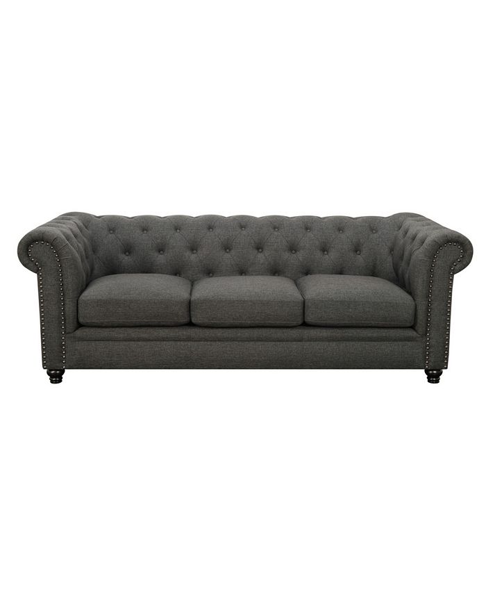 Macy's Coaster Home Furnishings Roy Button-tufted Sofa with Rolled Back ...