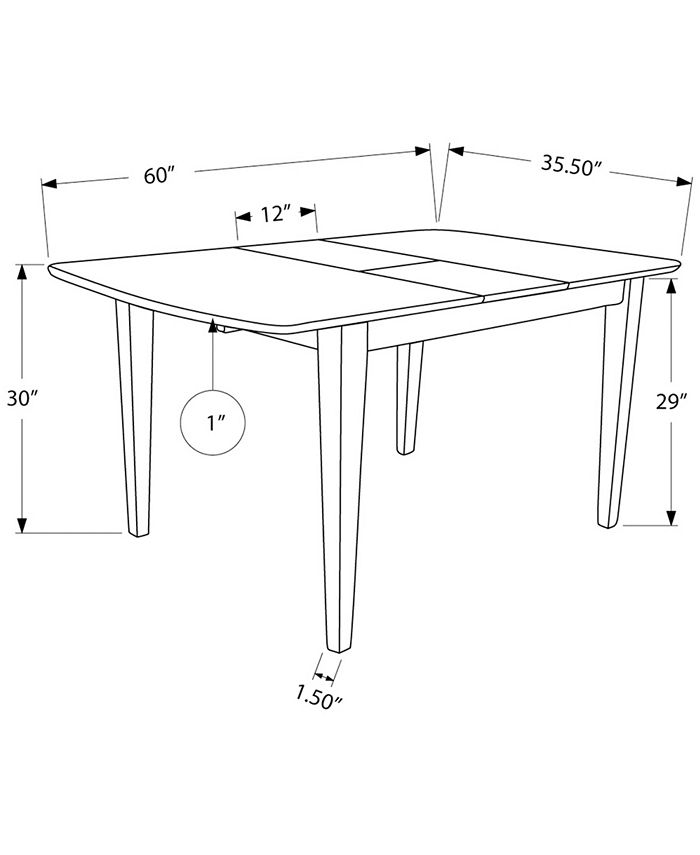 Monarch Specialties 36" x 48" x 60" Dining Table - Macy's