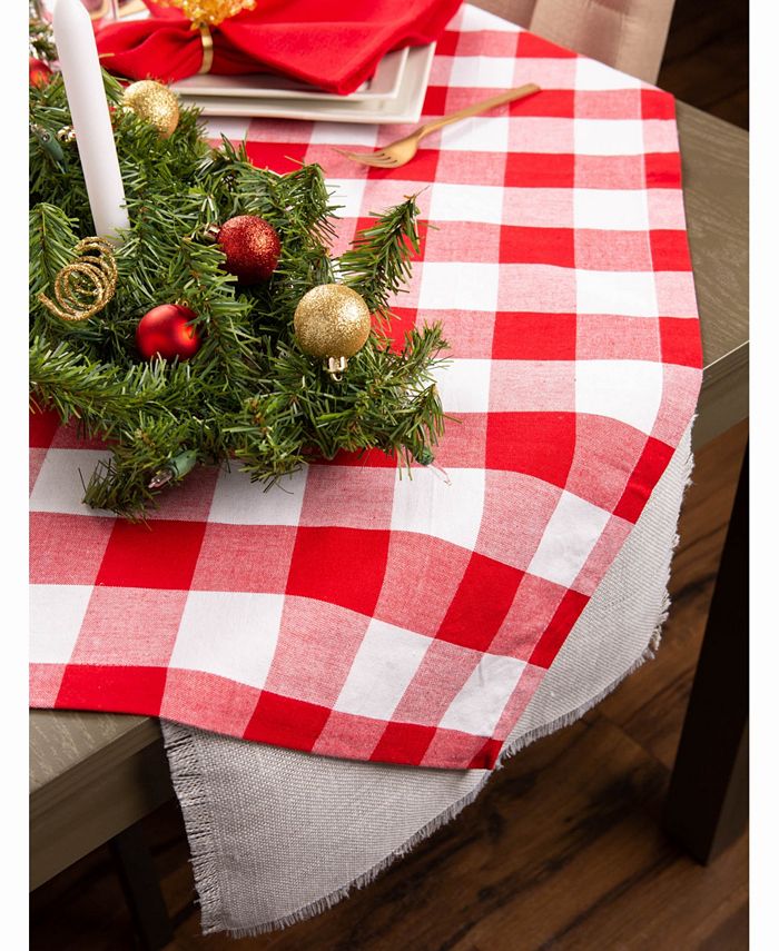 Design Imports Buffalo Check Tablecloth 70" Round - Macy's