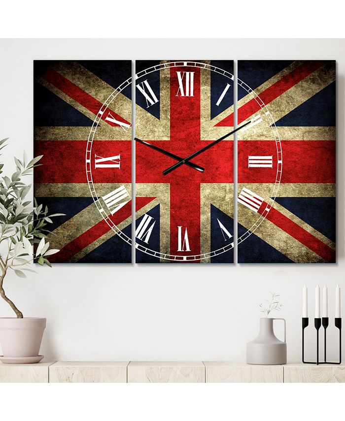 Designart Traditional 3 Panels Metal Wall Clock - Macy's