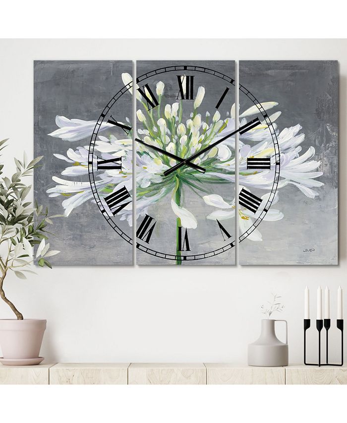 Designart Traditional 3 Panels Metal Wall Clock - Macy's