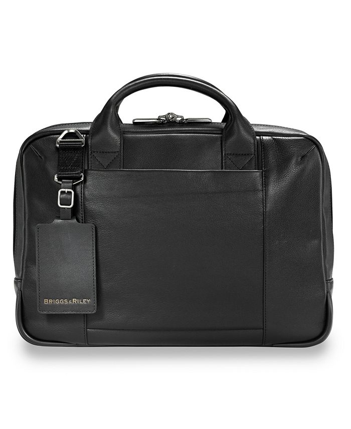 Briggs & Riley @Work Slim Leather Briefcase - Macy's