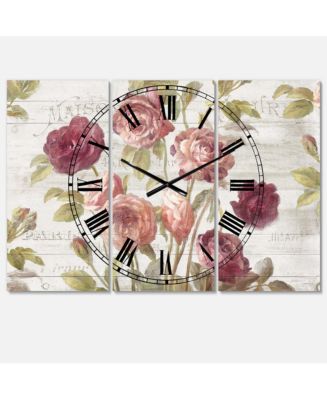 Designart Farmhouse 3 Panels Metal Wall Clock - Macy's