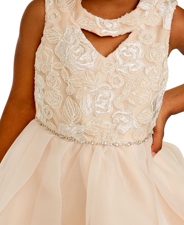 Rare Editions Little Girls Sequin Embroidered Dress - Macy's