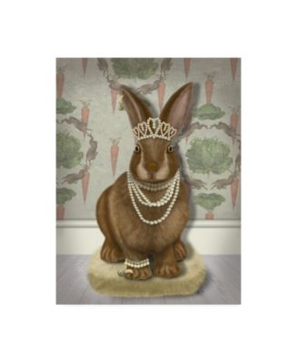 Fab Funky Rabbit and Pearls, Full Canvas Art - 27" x 33.5" - Macy's