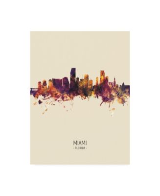 Michael Tompsett Miami Florida Skyline Portrait III Canvas Art - 19.5 ...