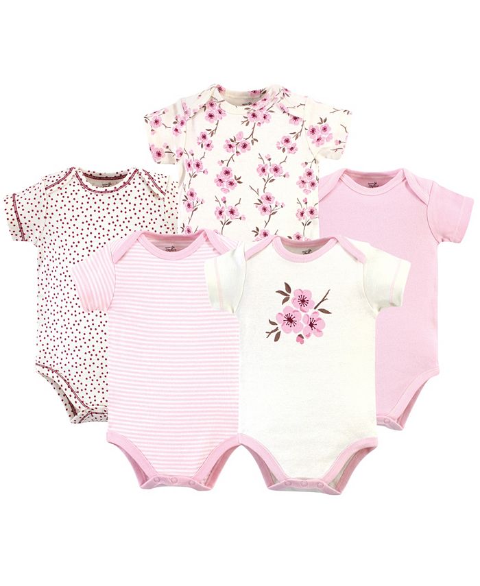 Touched by Nature Organic Cotton Bodysuit, 5 Pack, Cherry Blossom, 6-9 ...