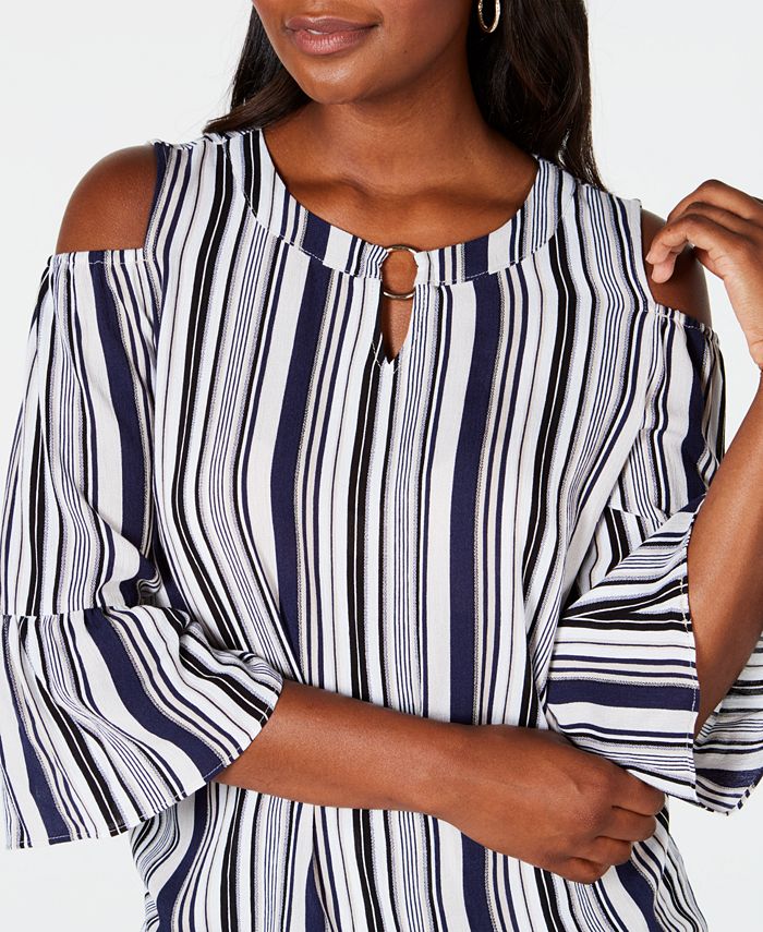 JM Collection Cold-Shoulder Keyhole-Neck Top, Created for Macy's - Macy's