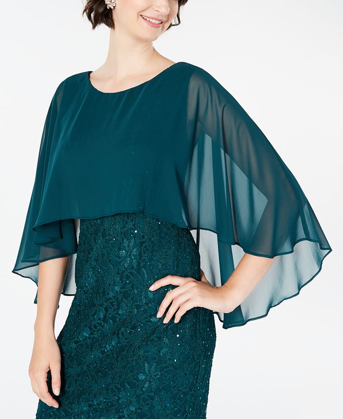 Connected Petite Cape-Overlay Dress - Macy's