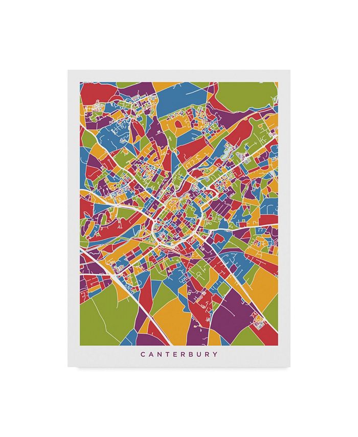 Trademark Global Michael Tompsett Canterbury England City Map Canvas ...