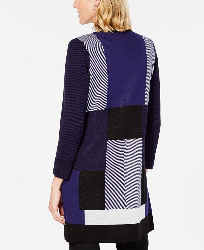 Kasper Colorblocked Open-Front Cardigan - Macy's