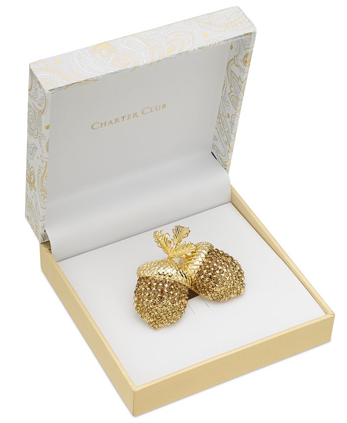 Charter Club Gold-Tone Acorn Boxed Pin, Created for Macy's - Macy's