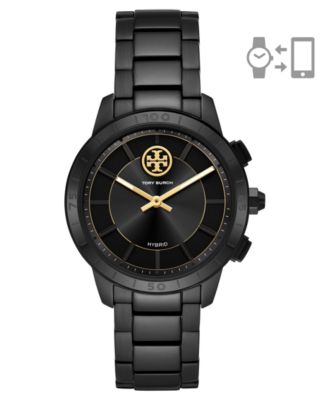 Tory Burch Women's Collins Black Stainless Steel Hybrid Smart Watch ...