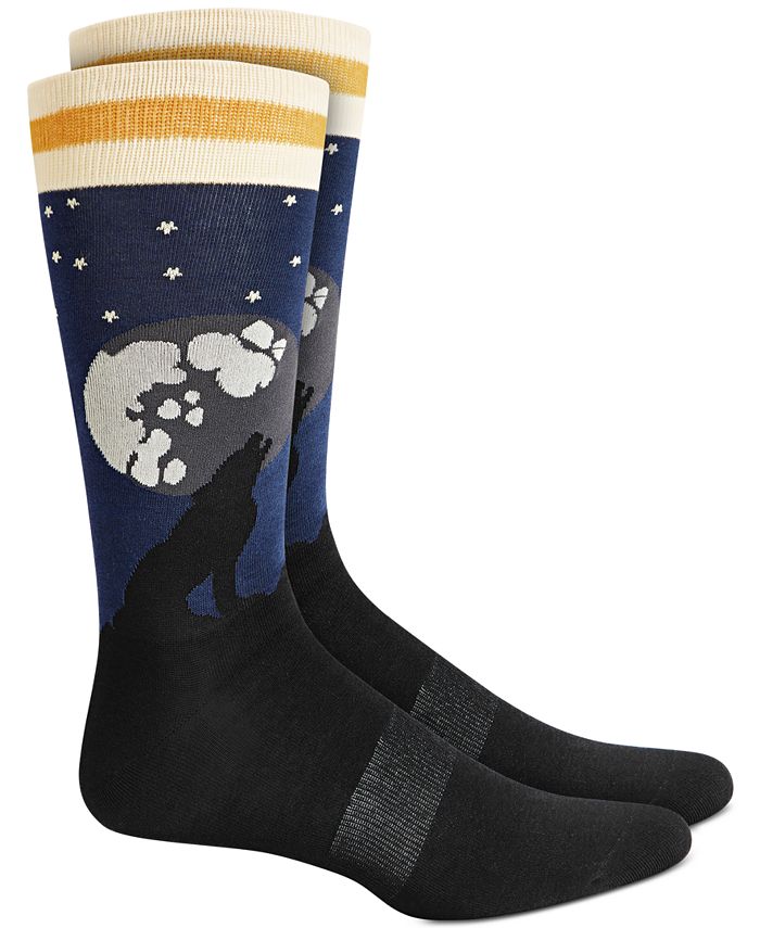 Bar III Men's Howling Wolf Socks, Created for Macy's - Macy's