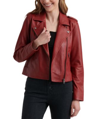 Lucky Brand Leather Moto Jacket - Macy's