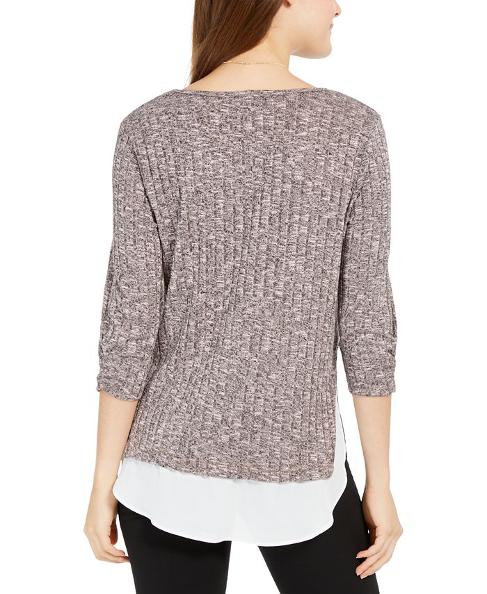 BCX Juniors' Ribbed Layered-Look Top - Macy's