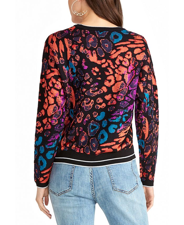 RACHEL Rachel Roy Animal Printed Pullover Sweater - Macy's