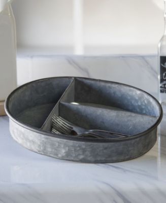 VIP Home & Garden Oval Metal Tray with Dividers - Macy's