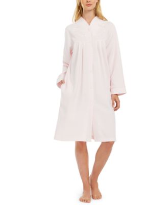 Miss Elaine Brushed Back Terry Short Snap Robe - Macy's
