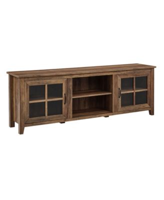 Walker Edison Farmhouse Wood 70" TV Stand with Glass Doors - Macy's