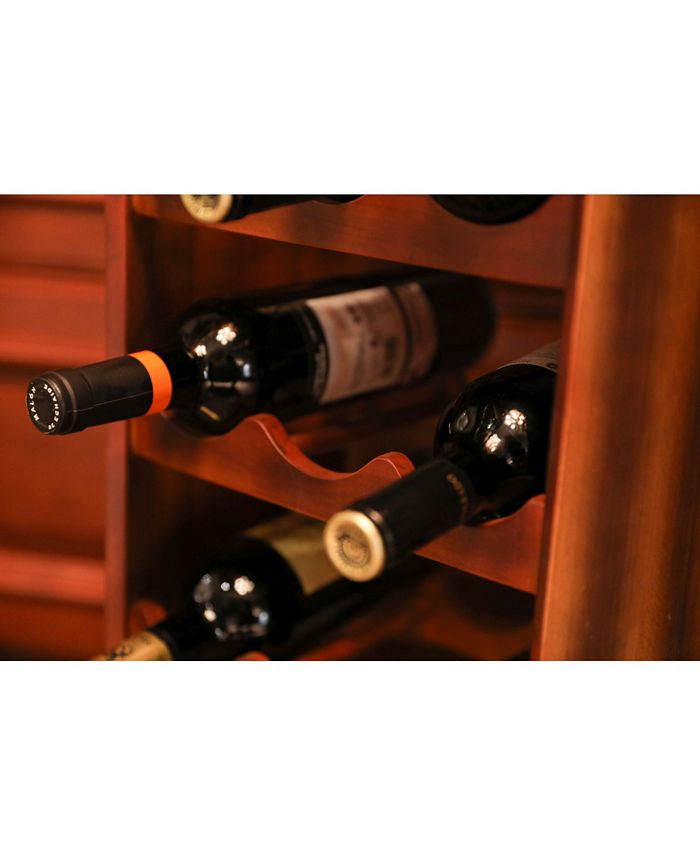 Vintiquewise Wooden Bottle Shaped Wine Rack, 18 Bottle Decorative Wine ...