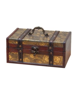 Vintiquewise Decorative Leather Treasure Trunk Box - Macy's