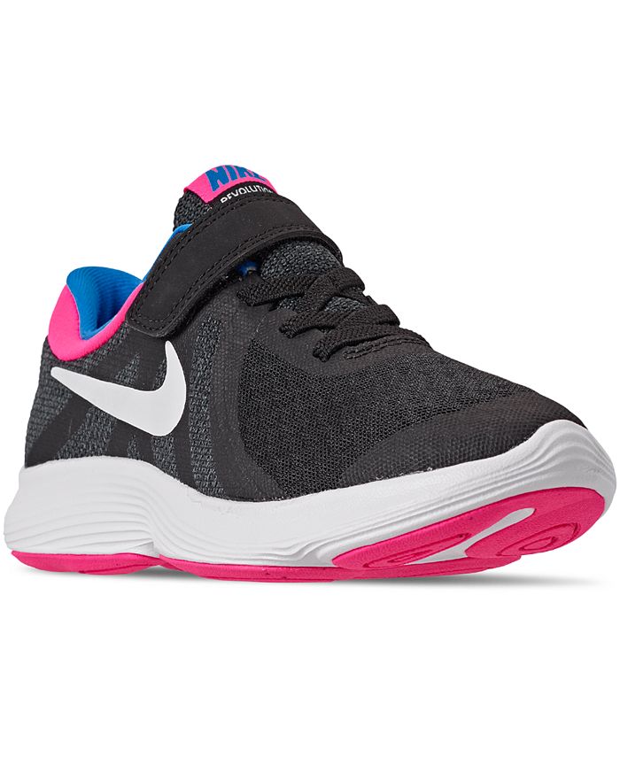Nike Little Girls Revolution 4 Stay-Put Closure Athletic Sneakers from ...