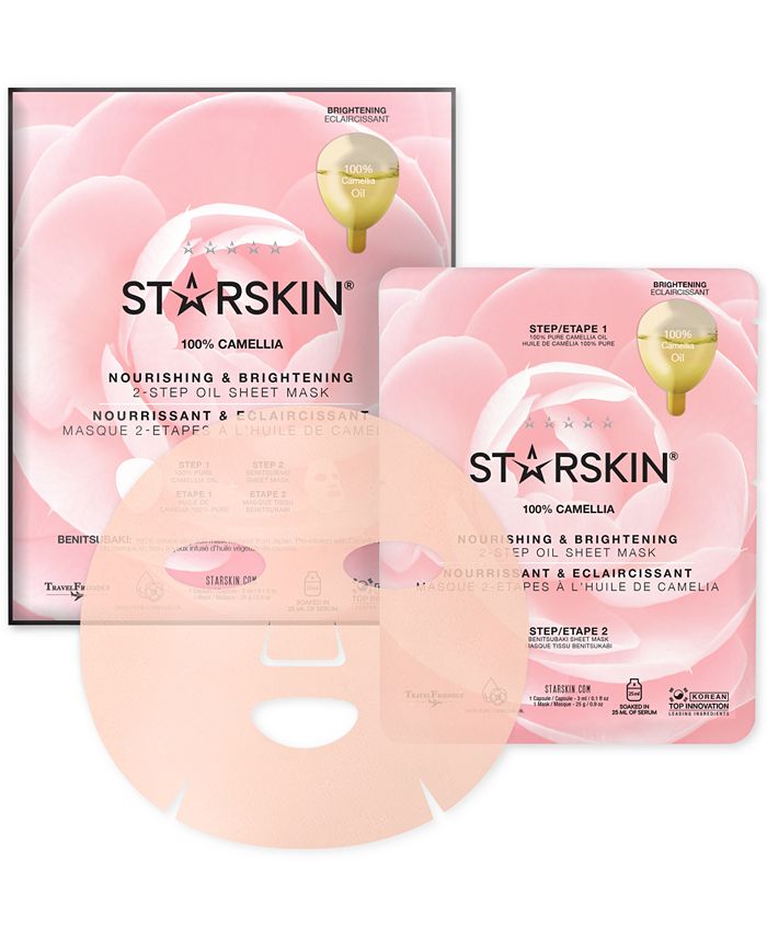 STARSKIN Camellia Oil Nourishing & Brightening 2-Step Oil Sheet Mask ...