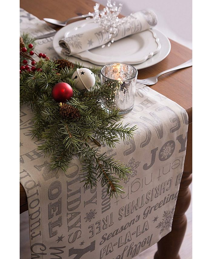 Design Imports Christmas Collage Table Runner - Macy's