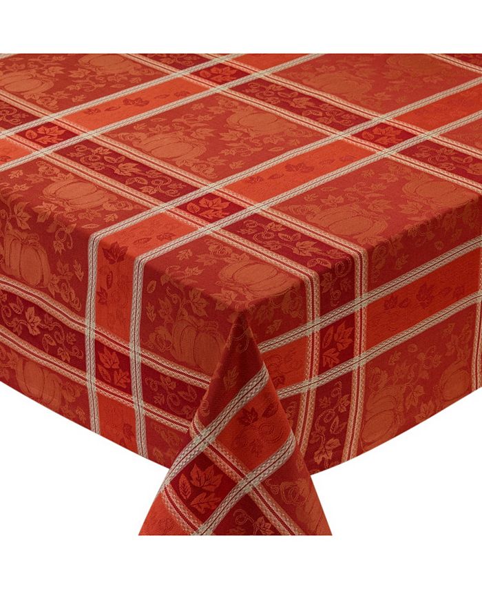 Design Imports Pumpkin Vine Jacquard Tablecloth - Macy's