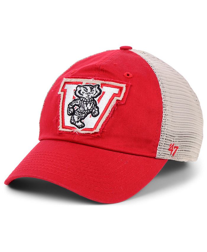 '47 Brand Wisconsin Badgers Stamper CLOSER Stretch Fitted Cap - Macy's